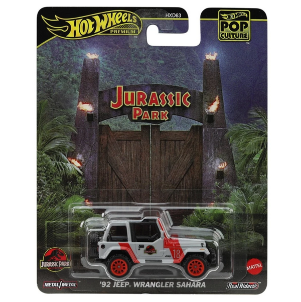 Hot Wheels Premium - Pop Culture - Jurassic Park - '92 Jeep Wrangler S ...